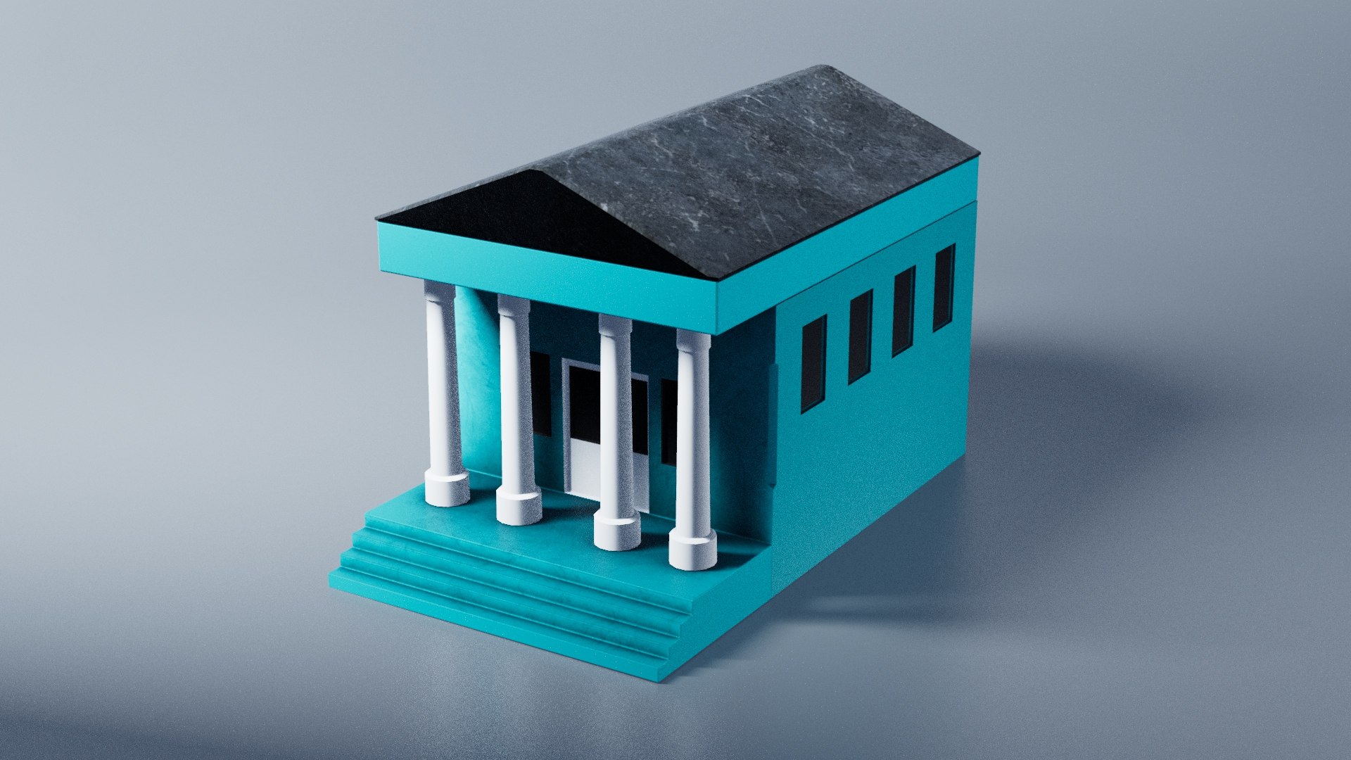 3D Model Low Poly Courthouse - TurboSquid 2030158