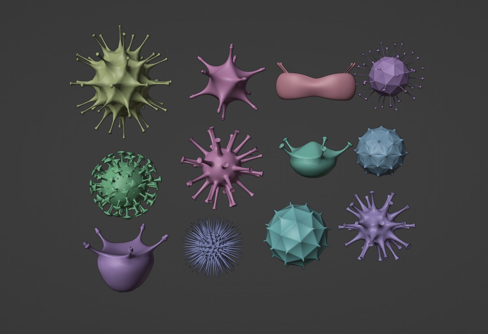 3D Collection Of Viruses And Cells - TurboSquid 2271358