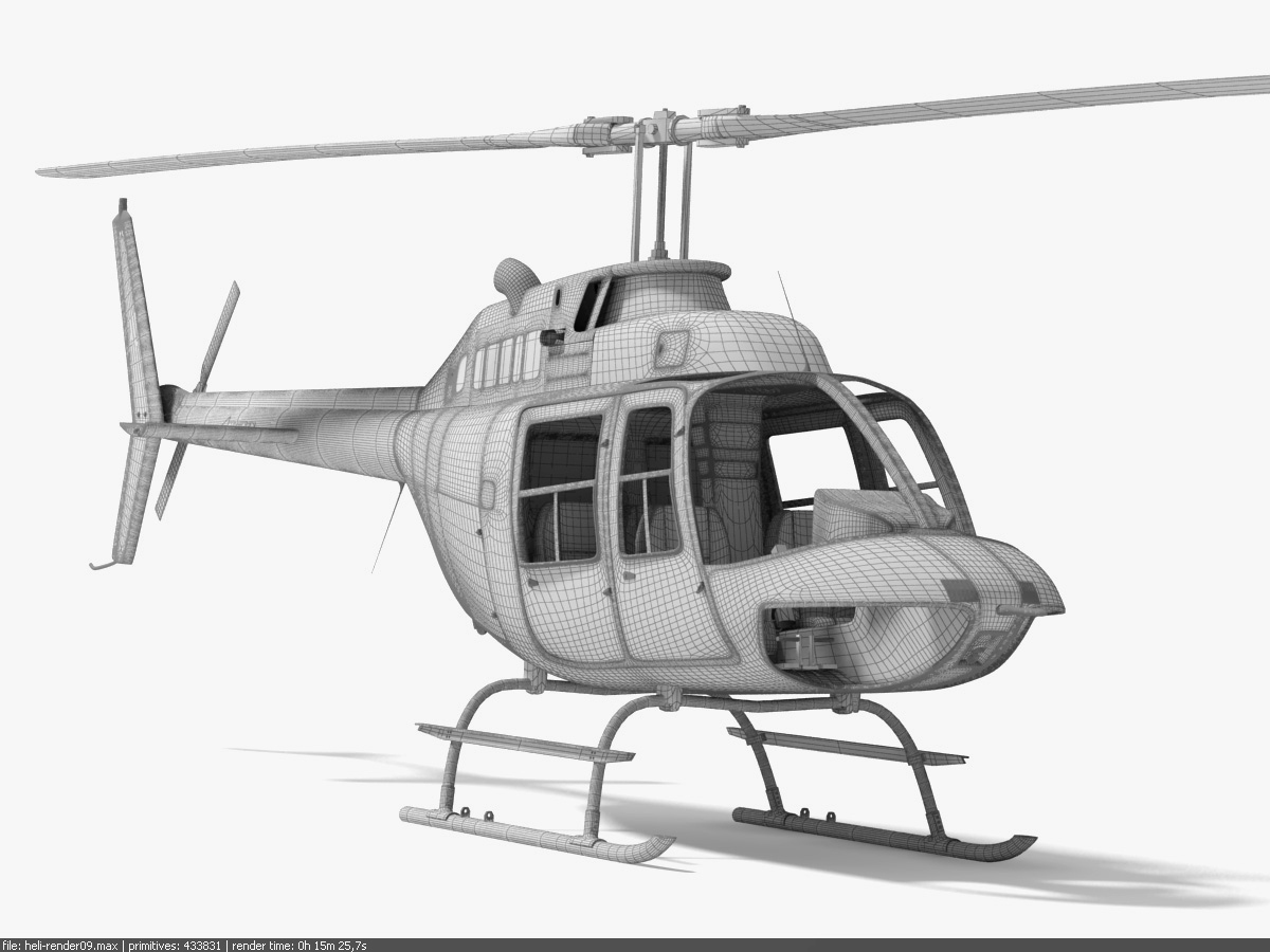 3d model bell 206 jetranger helicopter