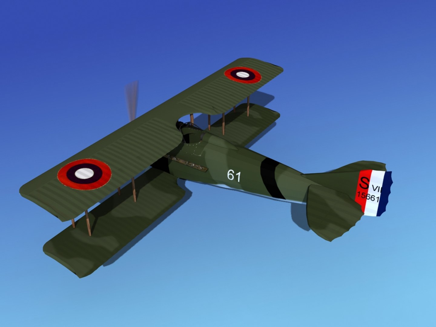 spad vii s fighter aircraft 3d model
