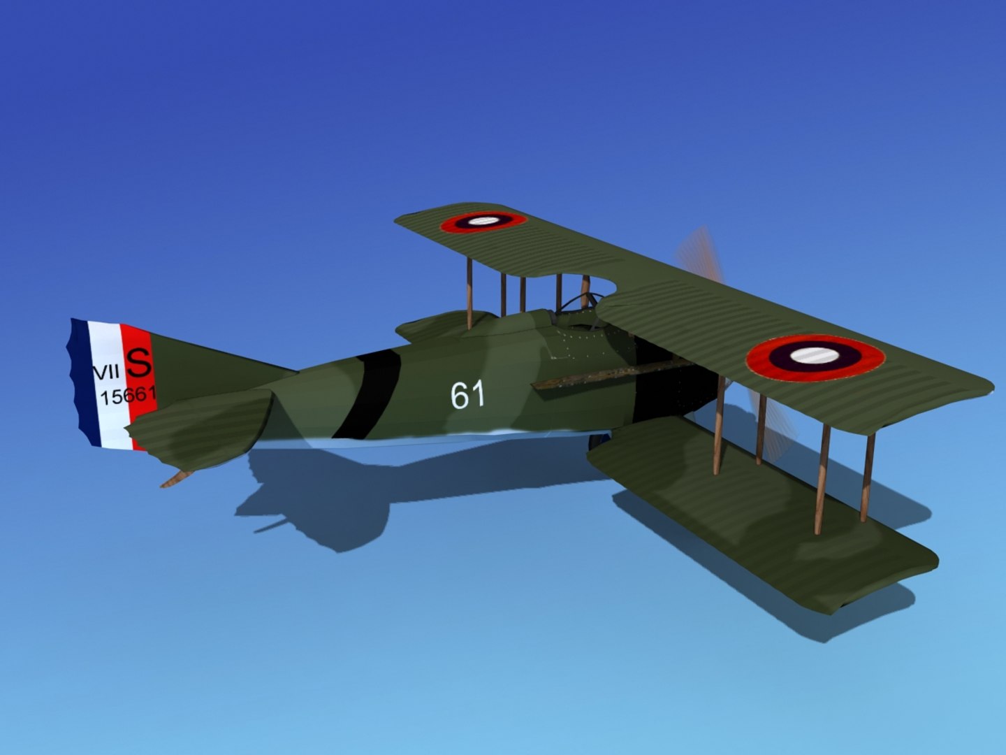 spad vii s fighter aircraft 3d model
