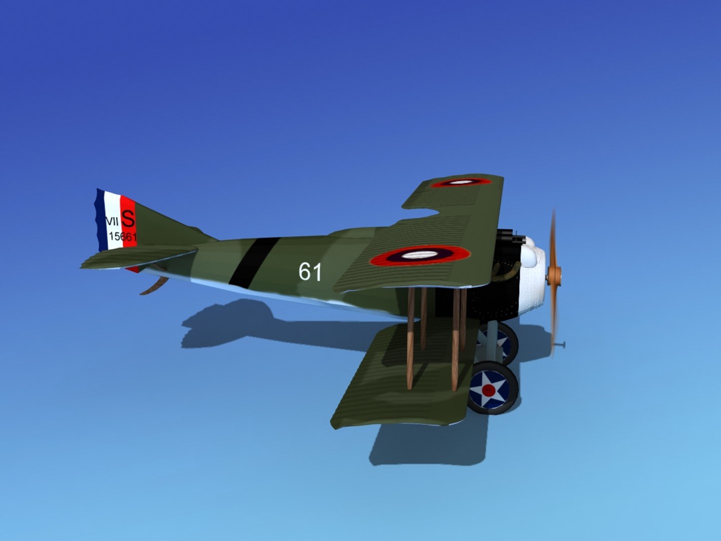 spad vii s fighter aircraft 3d model