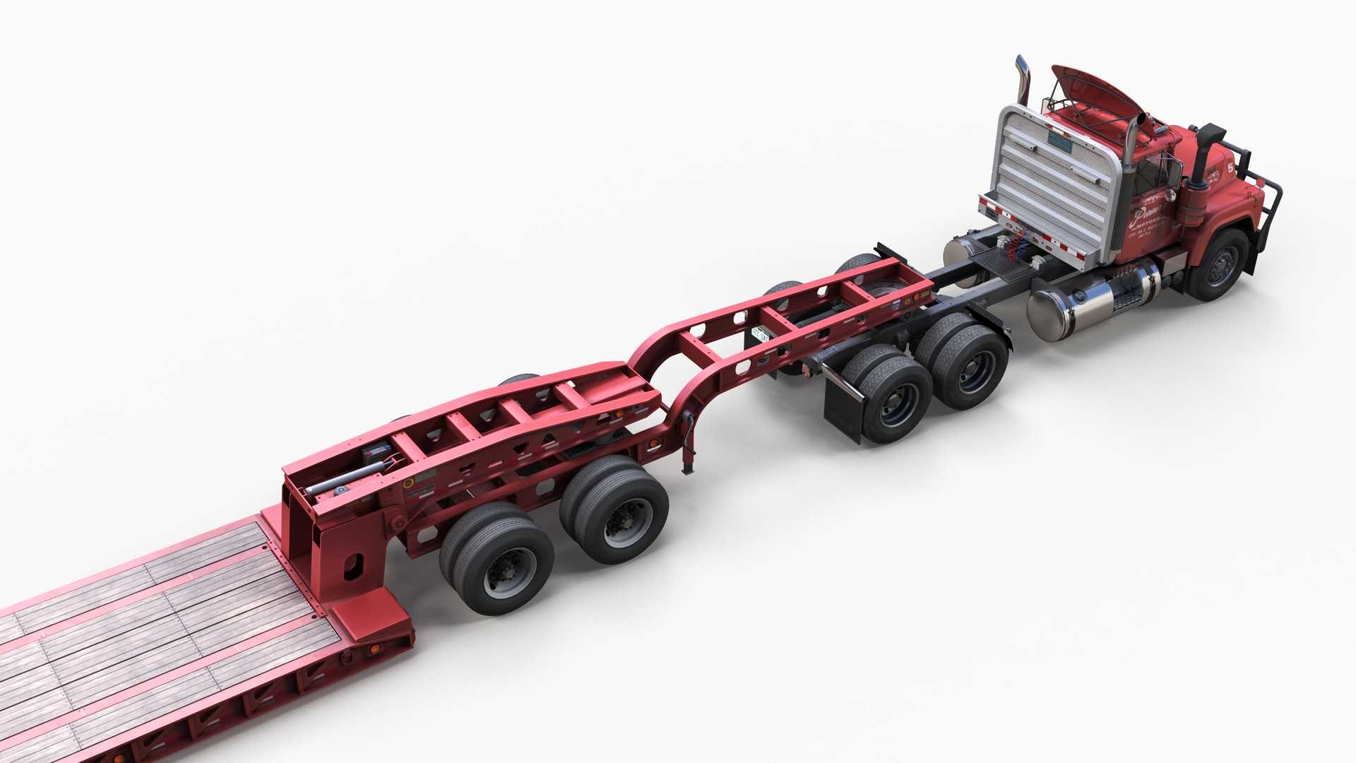 3D Mack R700 Lowboy semitruck model - TurboSquid 2140643