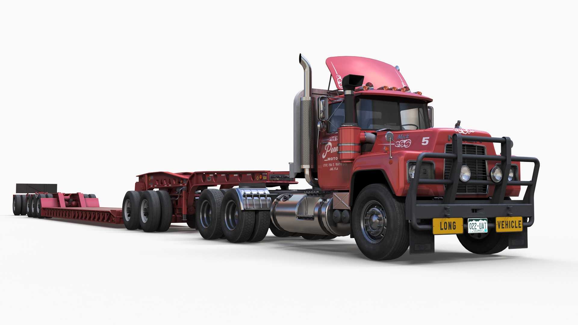 3D Mack R700 Lowboy semitruck model - TurboSquid 2140643