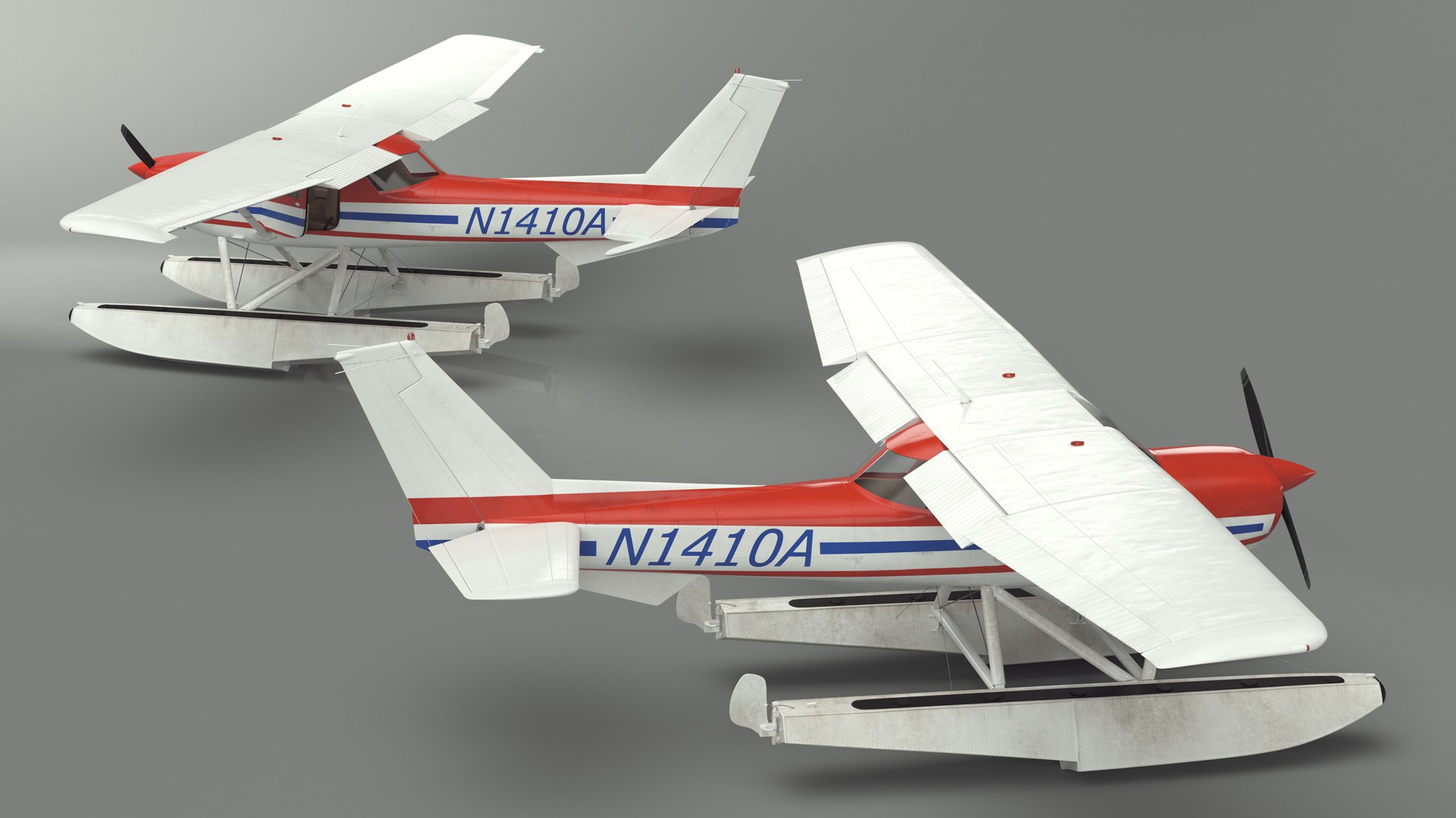 3D Light Propeller Seaplane Cessna 150 Rigged For Maya - TurboSquid 2233844