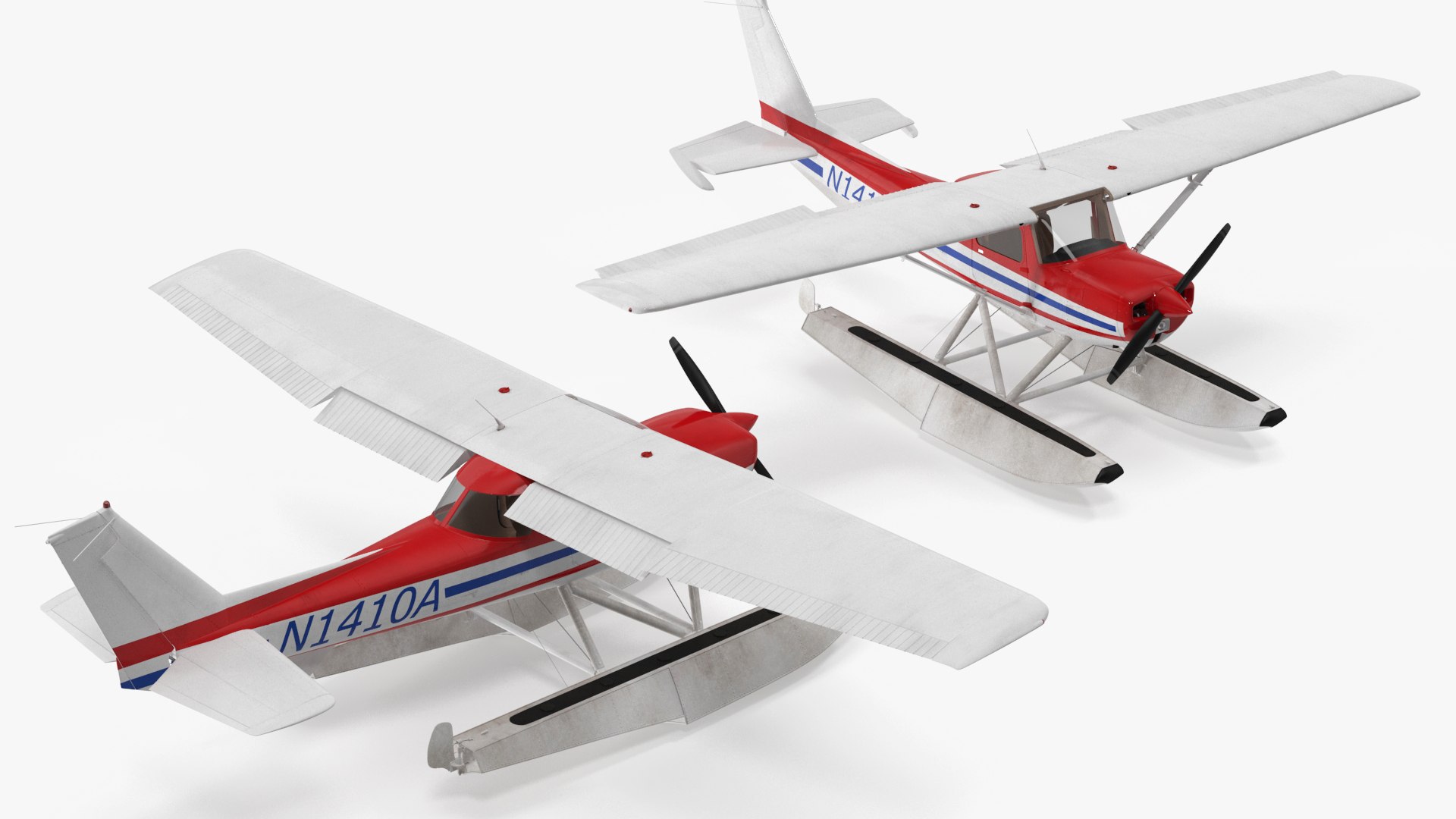 3D Light Propeller Seaplane Cessna 150 Rigged For Maya - TurboSquid 2233844