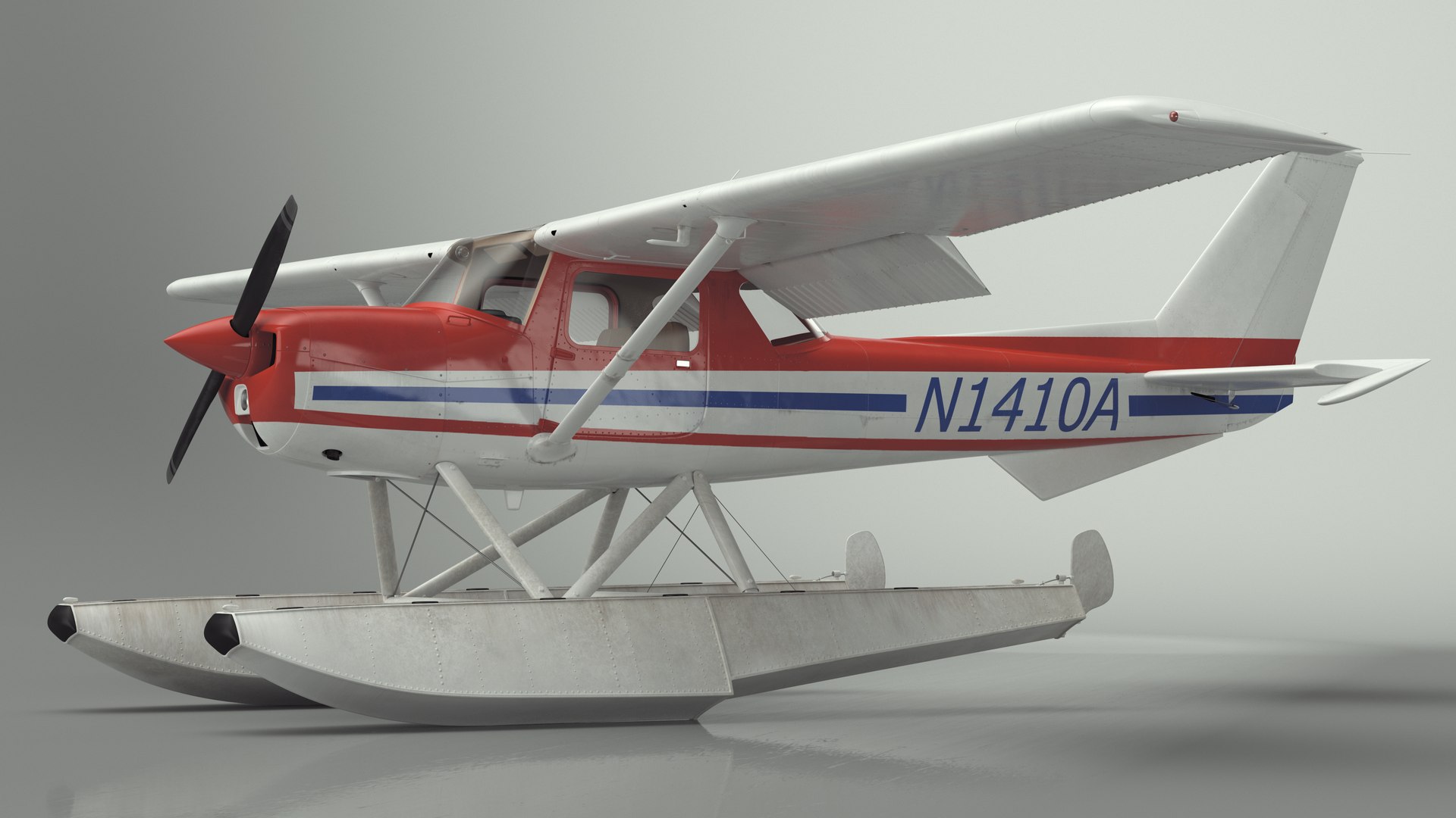 3D Light Propeller Seaplane Cessna 150 Rigged For Maya - TurboSquid 2233844