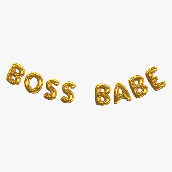 3D Foil Baloon Words Boss Babe Gold - TurboSquid 1738837