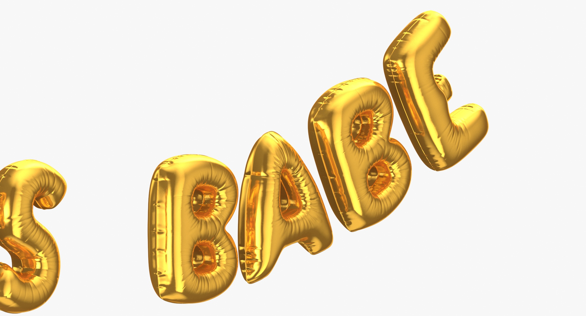 3D Foil Baloon Words Boss Babe Gold - TurboSquid 1738837