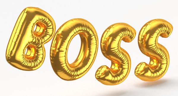 3D Foil Baloon Words Boss Babe Gold - TurboSquid 1738837