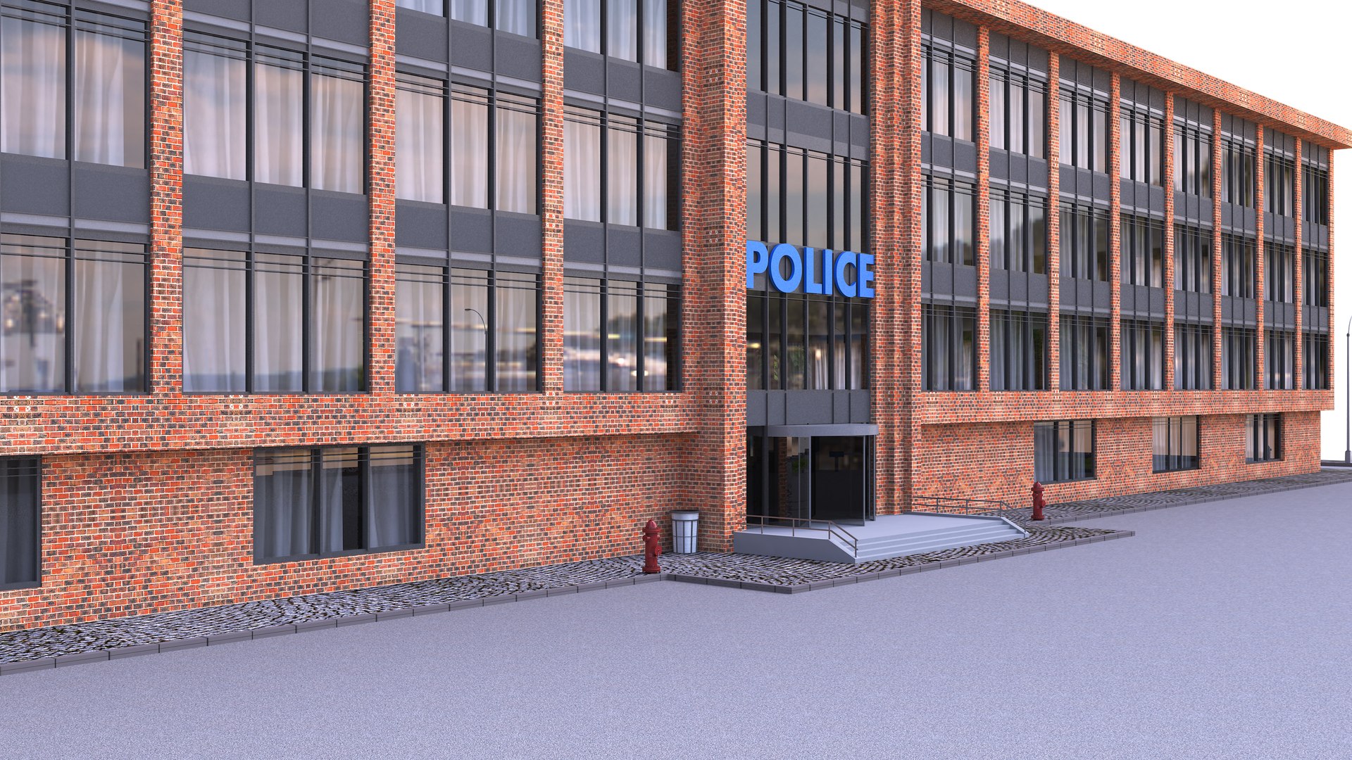 Police Station - Interior and Exterior 3D - TurboSquid 2059402