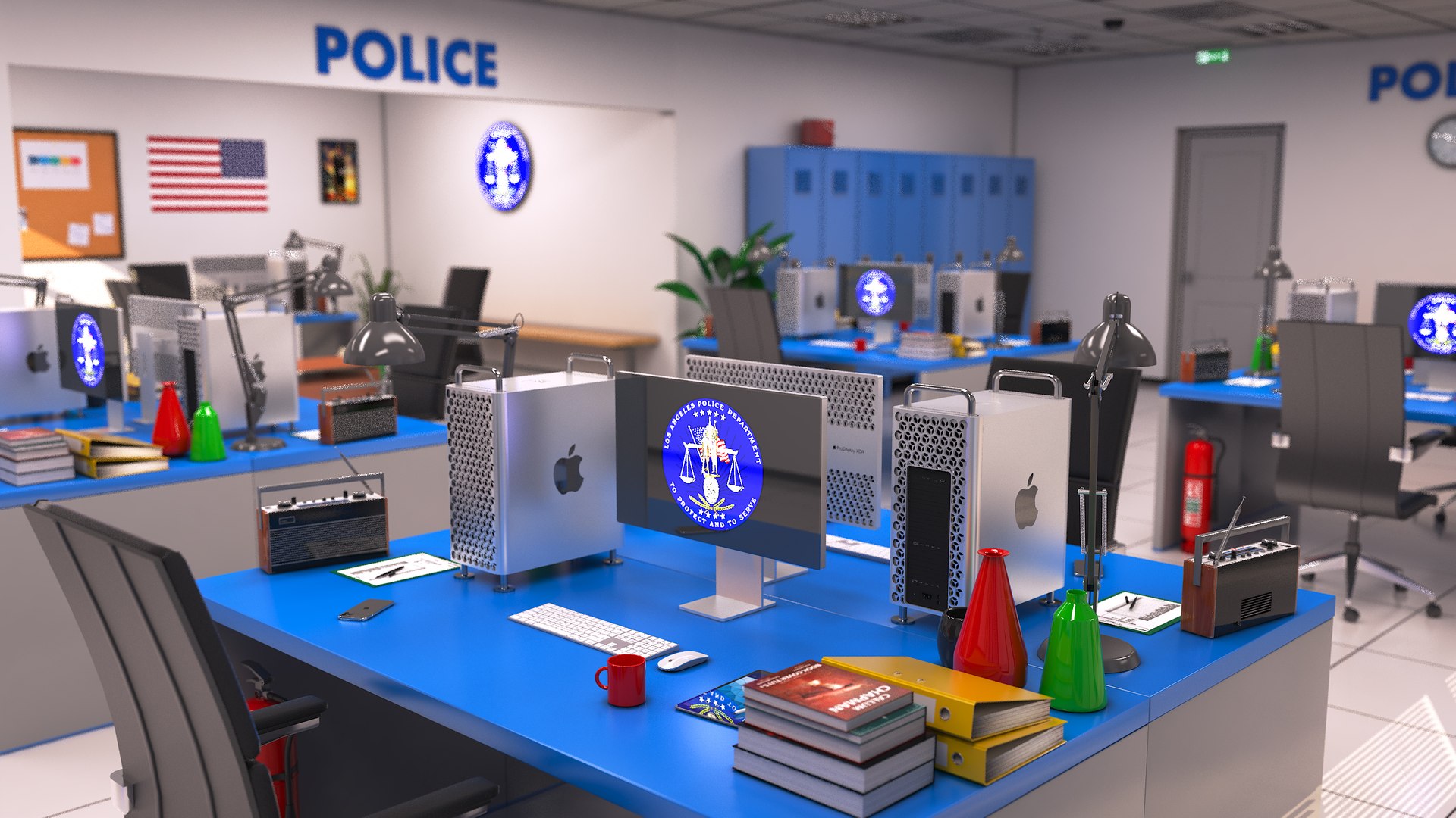 Police Station - Interior and Exterior 3D - TurboSquid 2059402