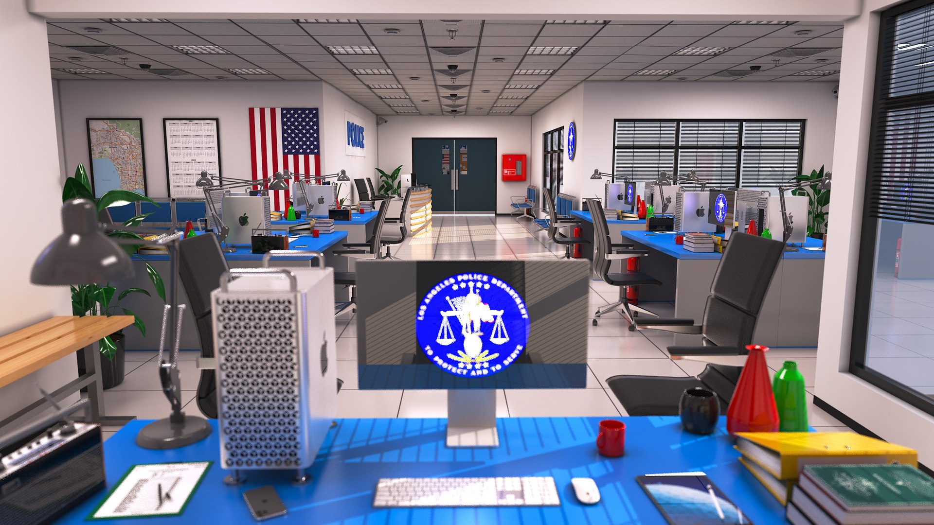 Police Station - Interior and Exterior 3D - TurboSquid 2059402