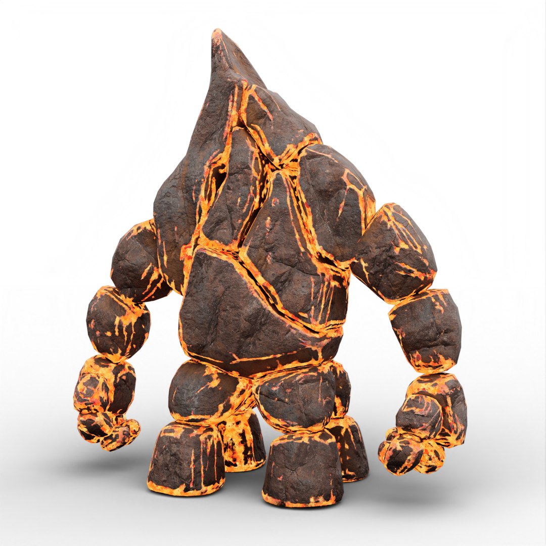 Lava Stone Four Legs Golem 3D Model - TurboSquid 2308595