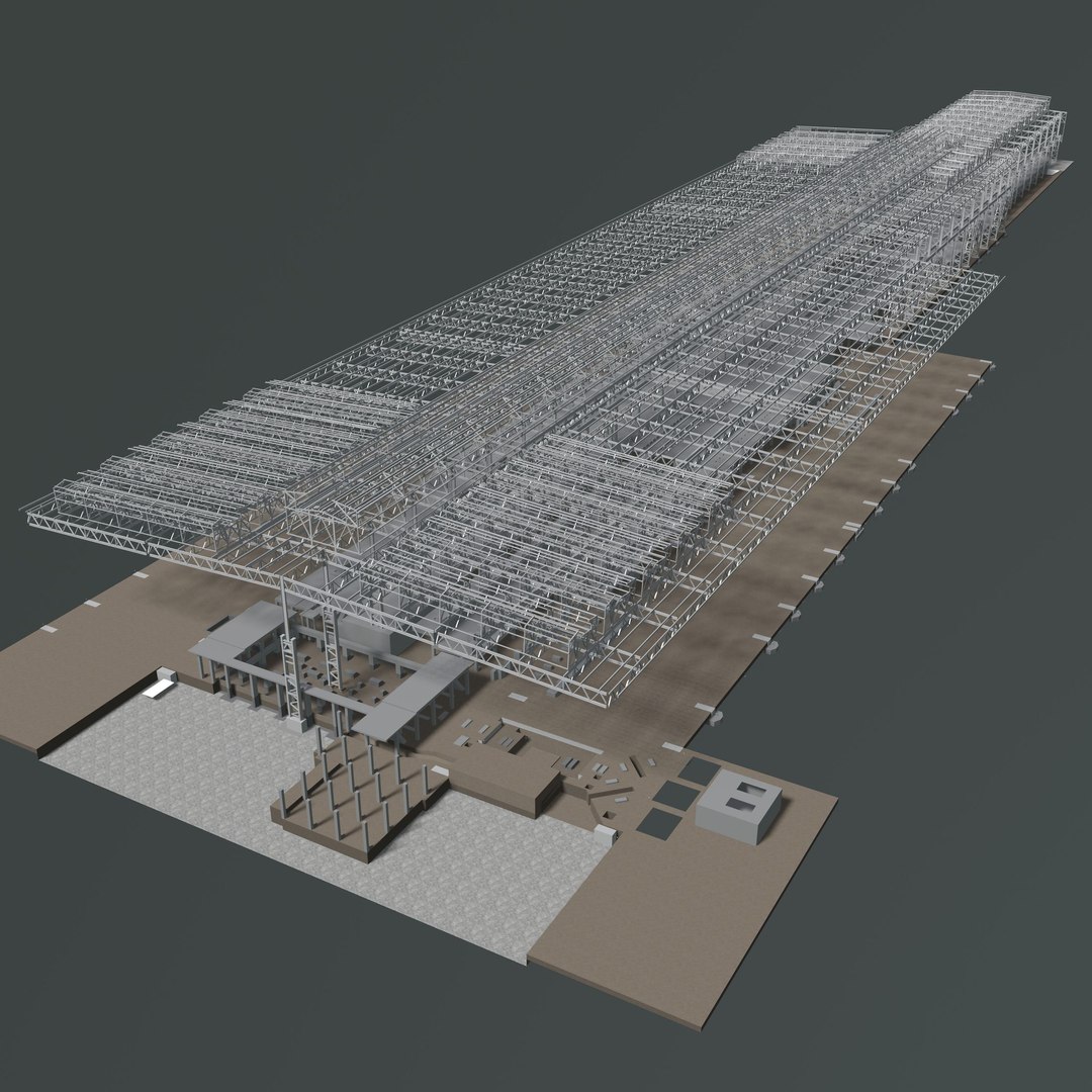 Factory Building Structure 23zz39 3D Model - TurboSquid 2156556