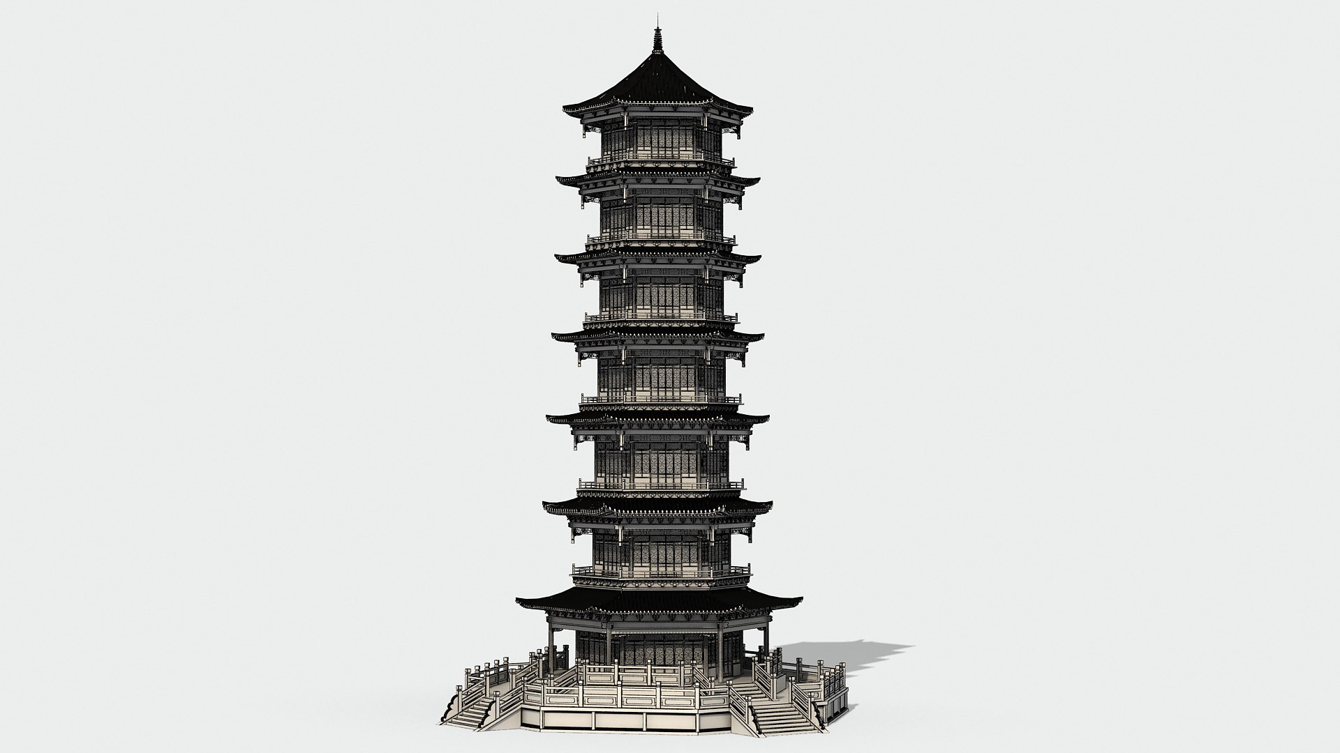 Chinese Pagodas 3D Model - TurboSquid 1703019
