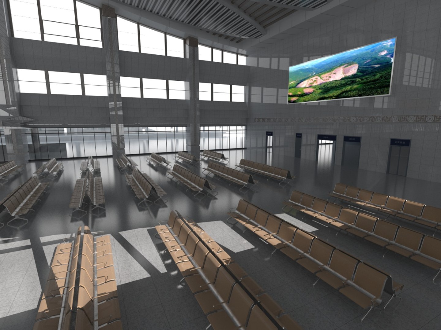 3D Waiting Hall 1 - TurboSquid 2138426
