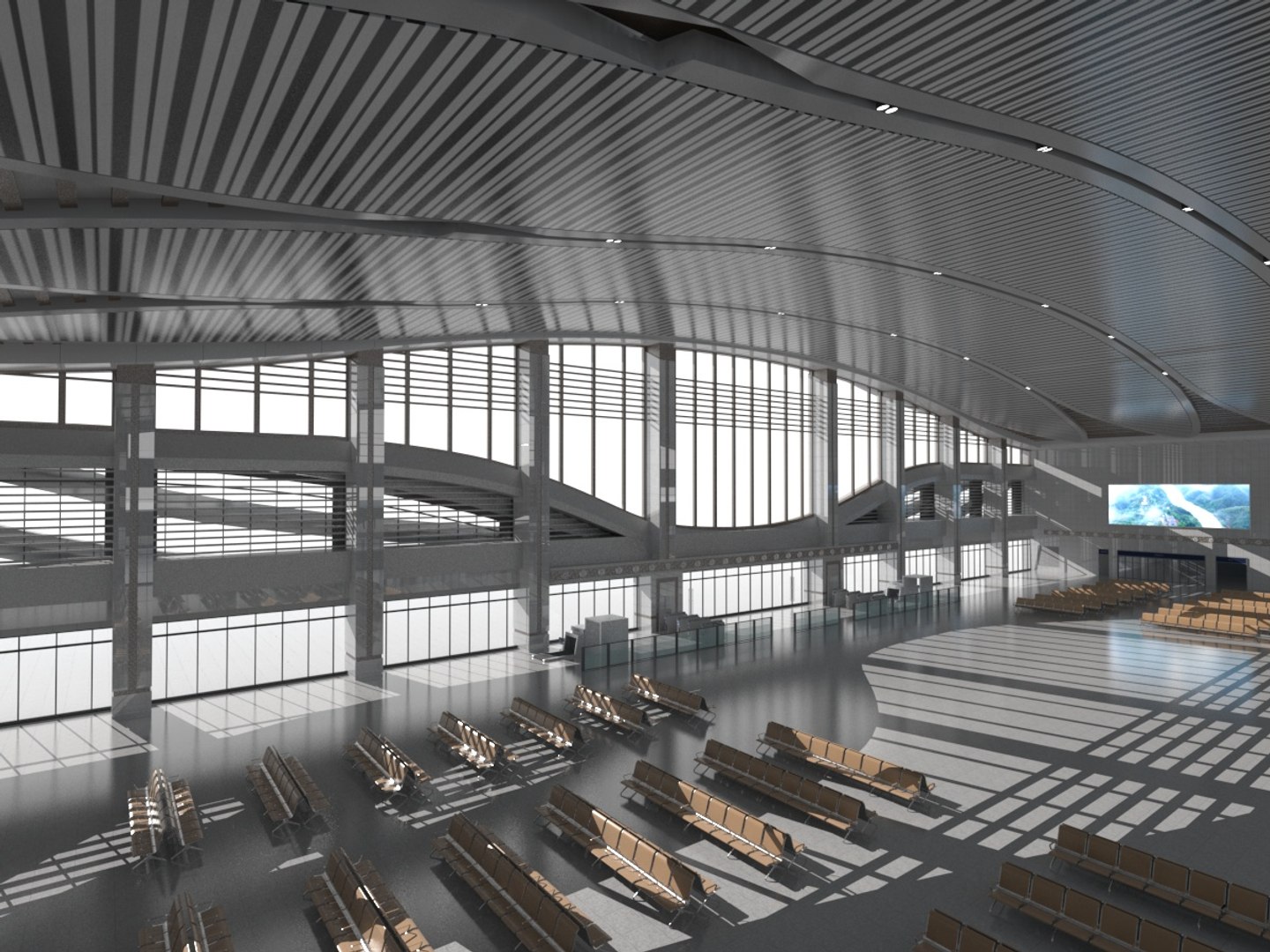 3D Waiting Hall 1 - TurboSquid 2138426