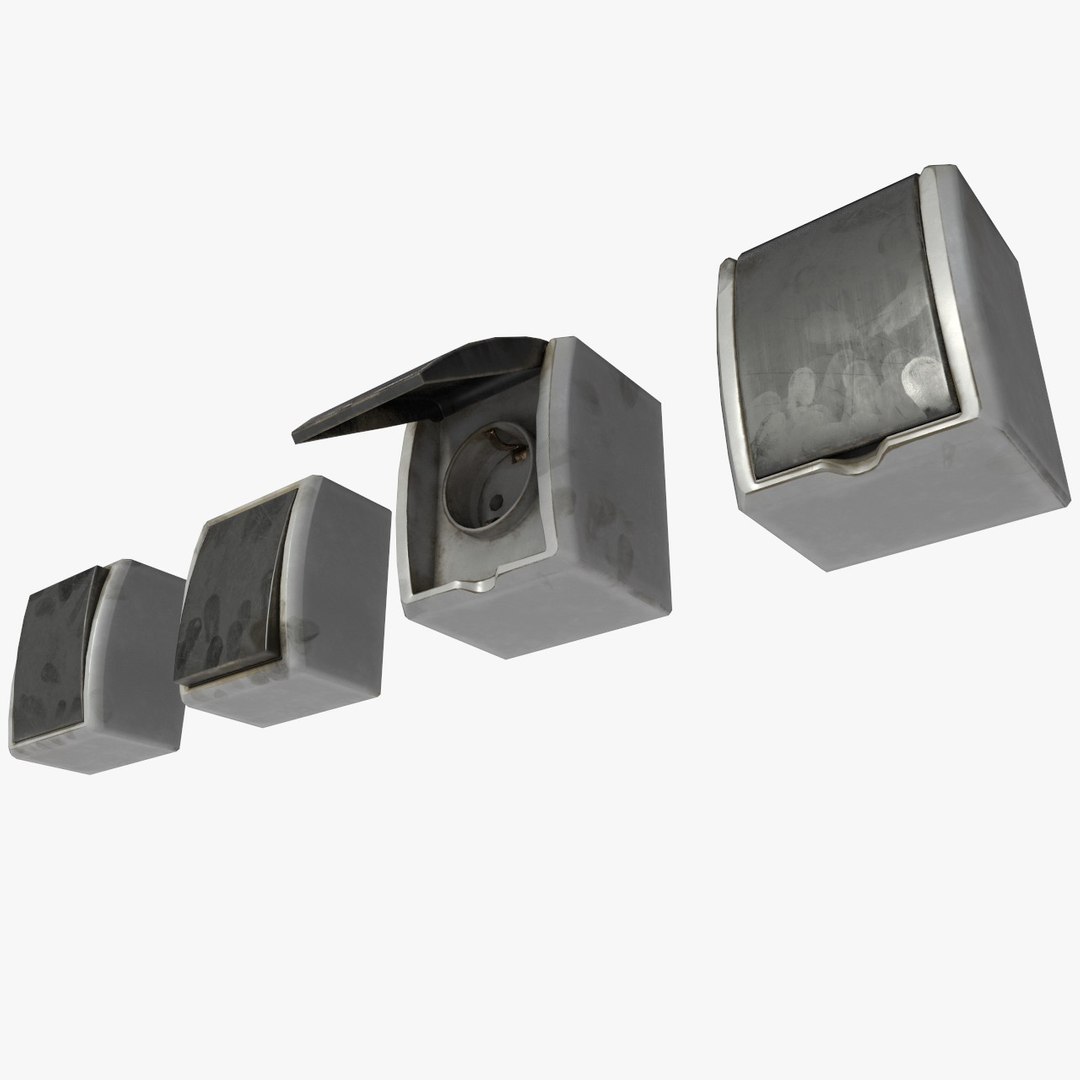 Switch and socket 3D model - TurboSquid 1760176