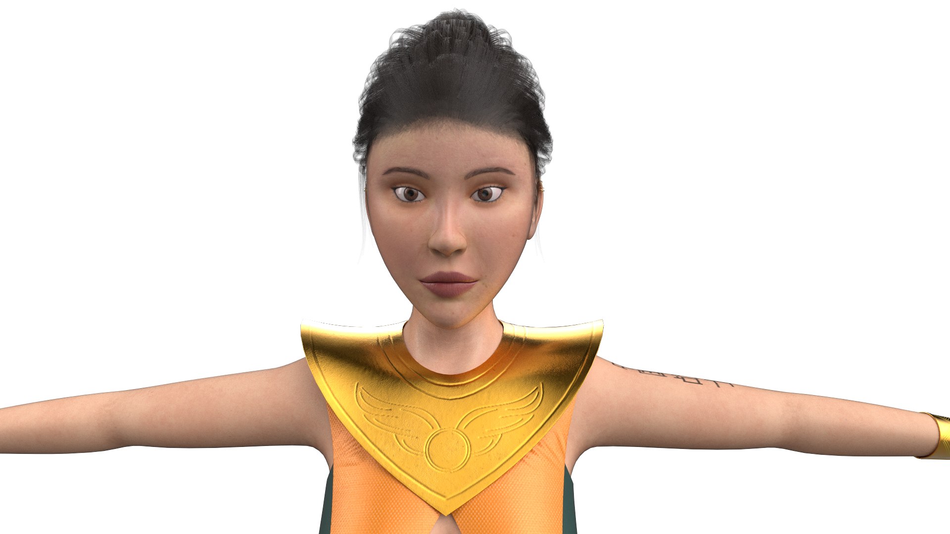Semi-Realistic Warrior Girl Feng Huo Without RIG 3D - TurboSquid 2274421