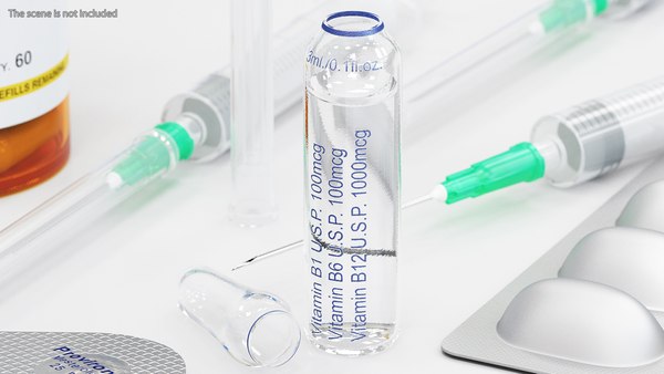 B complex 3ml ampoule 3D model - TurboSquid 1692527