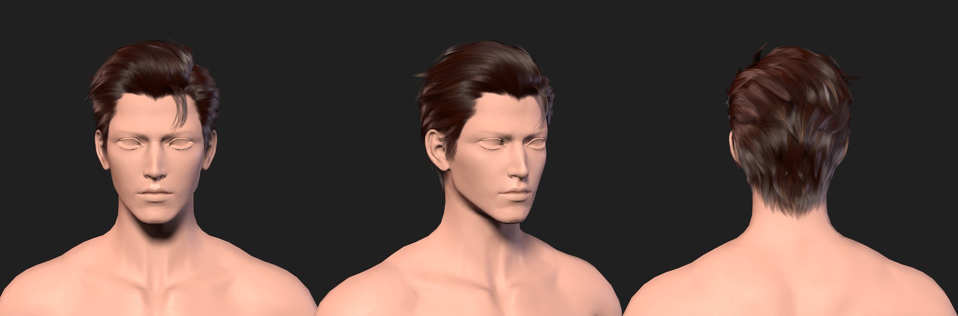 PBR Game Hair CG Hair short hair Male hair Hipster male hair 07 3D ...