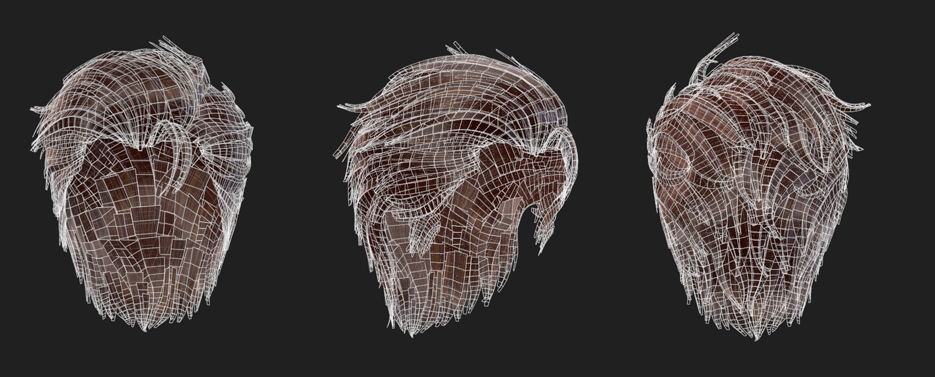 PBR Game Hair CG Hair short hair Male hair Hipster male hair 07 3D ...