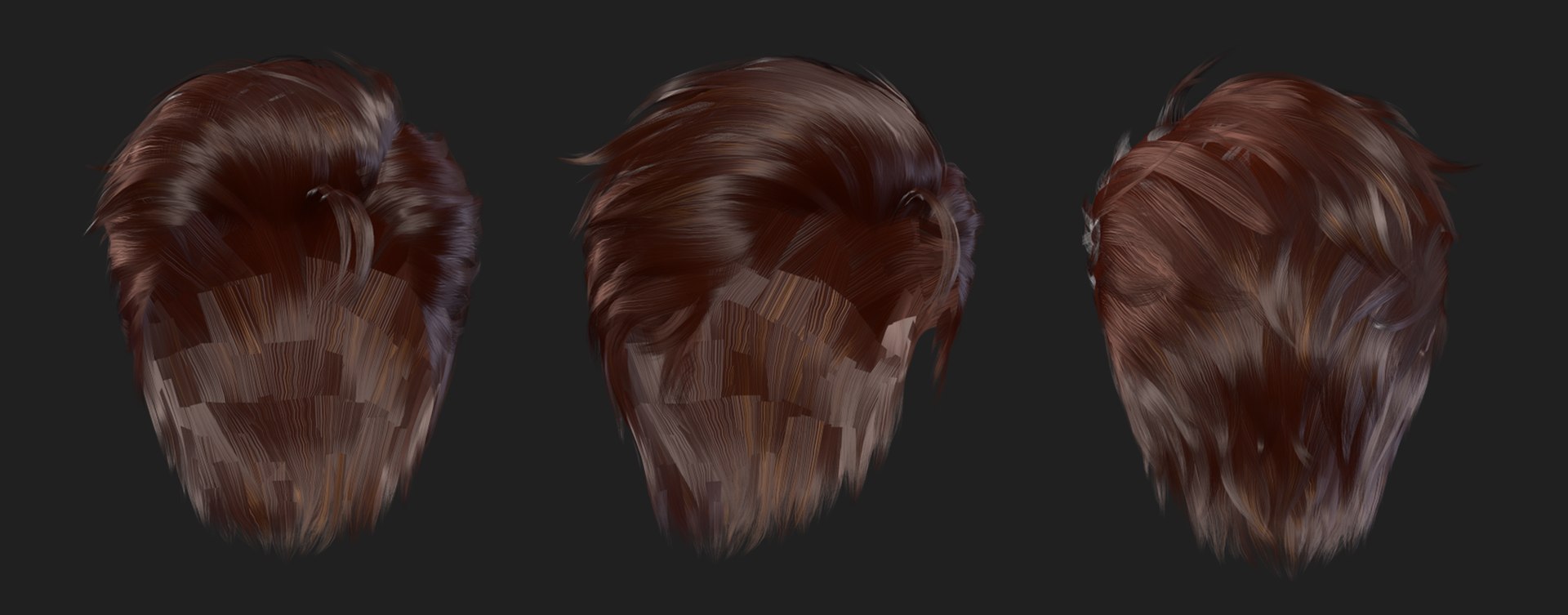 PBR Game Hair CG Hair short hair Male hair Hipster male hair 07 3D ...