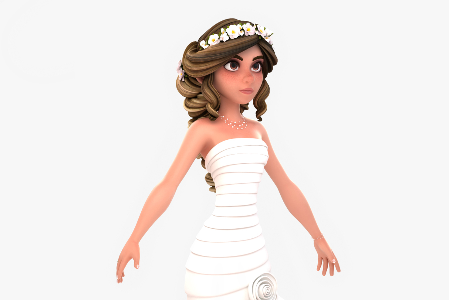 3D model cartoon bride - TurboSquid 1369136