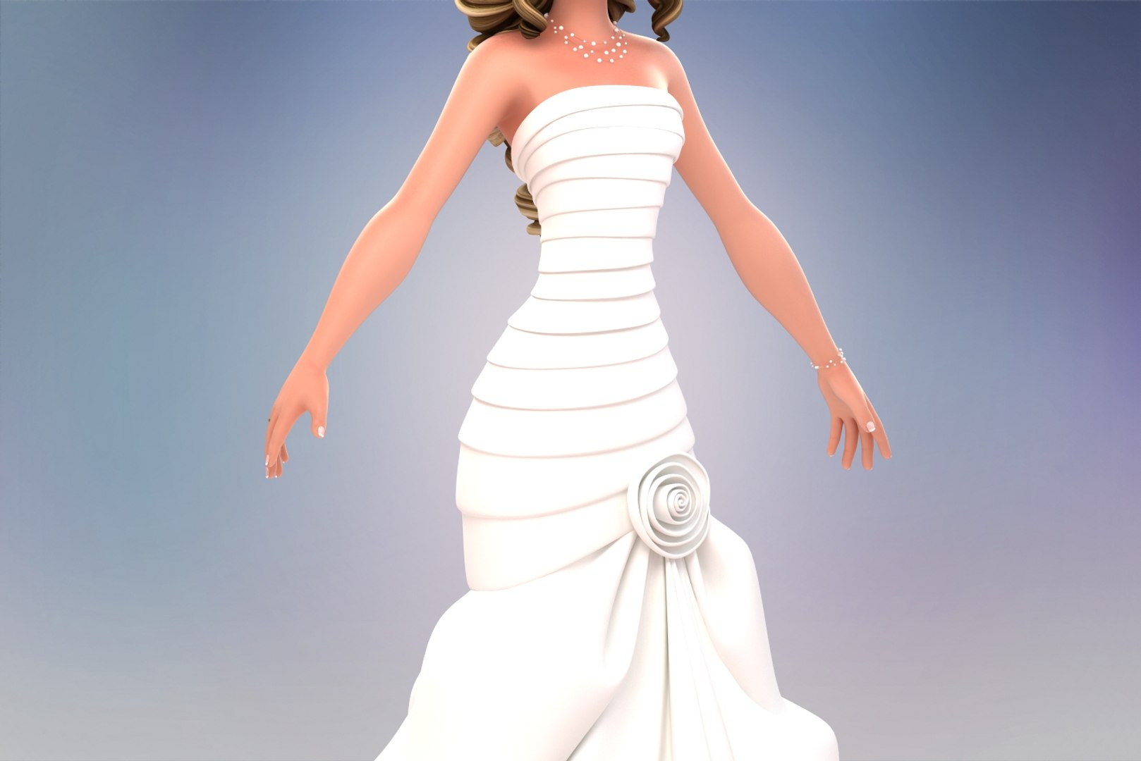 3D model cartoon bride - TurboSquid 1369136