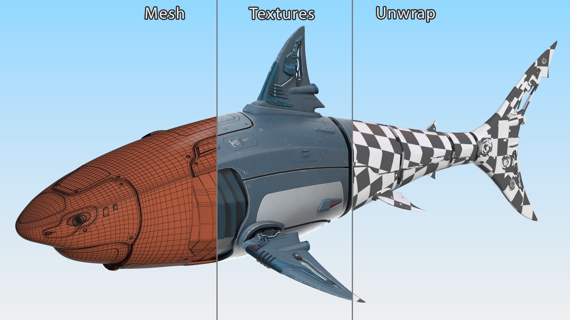 3D Futuristic Shark Robot - TurboSquid 2199207