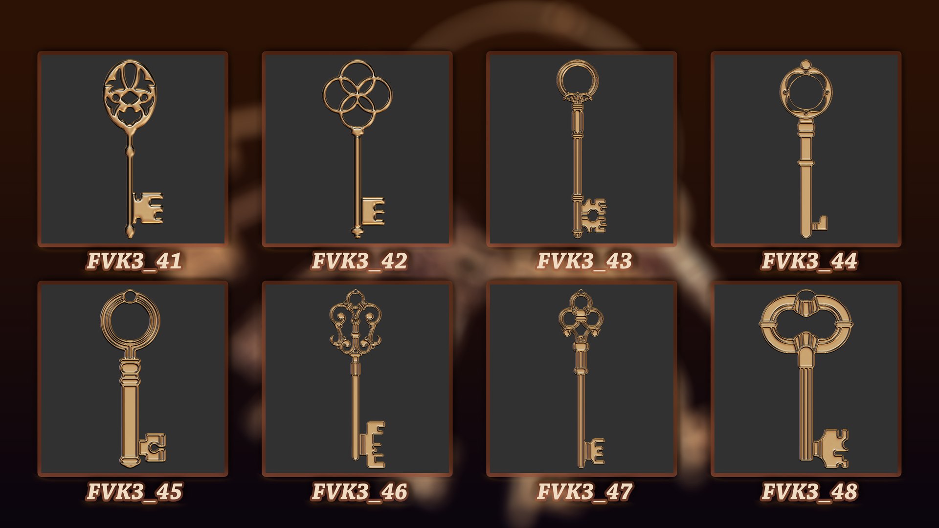 3D 60 Vintage Key 3D Model Vol 3 - TurboSquid 2383671