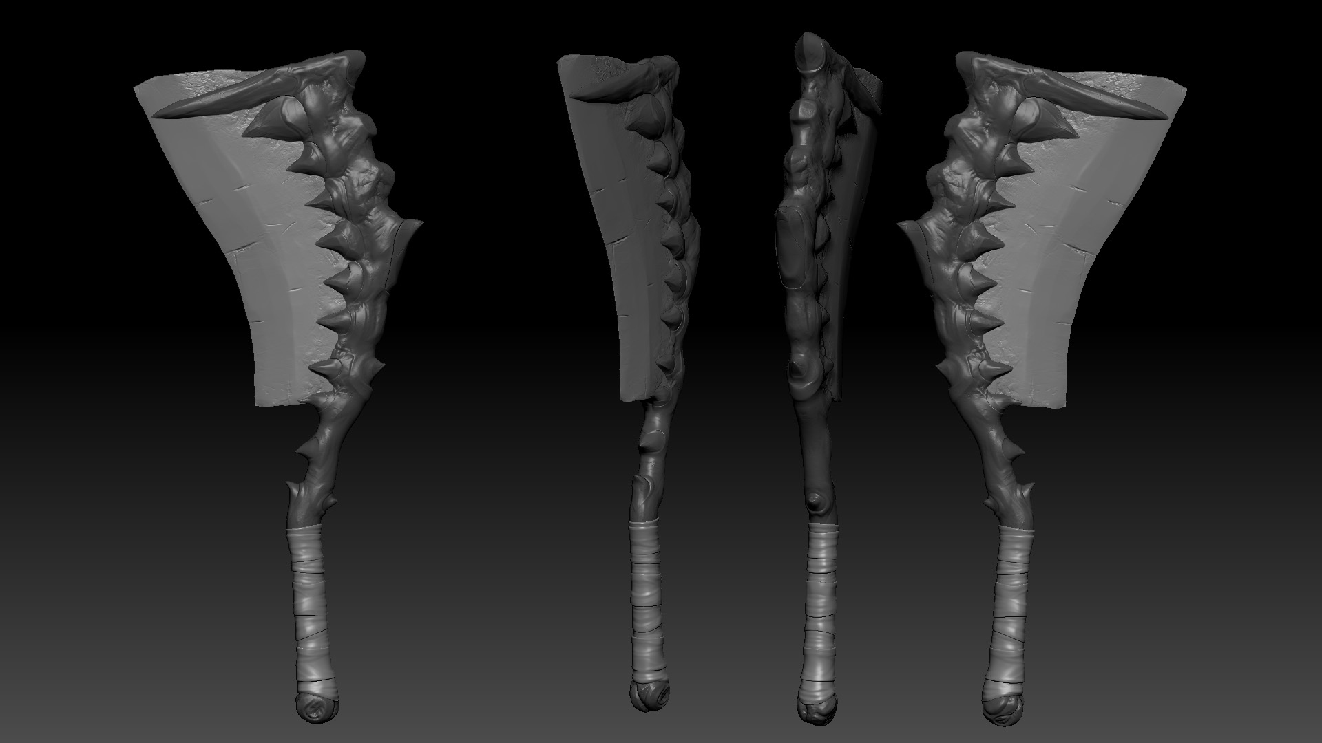 3D Fantasy Bone Axe - TurboSquid 1743296