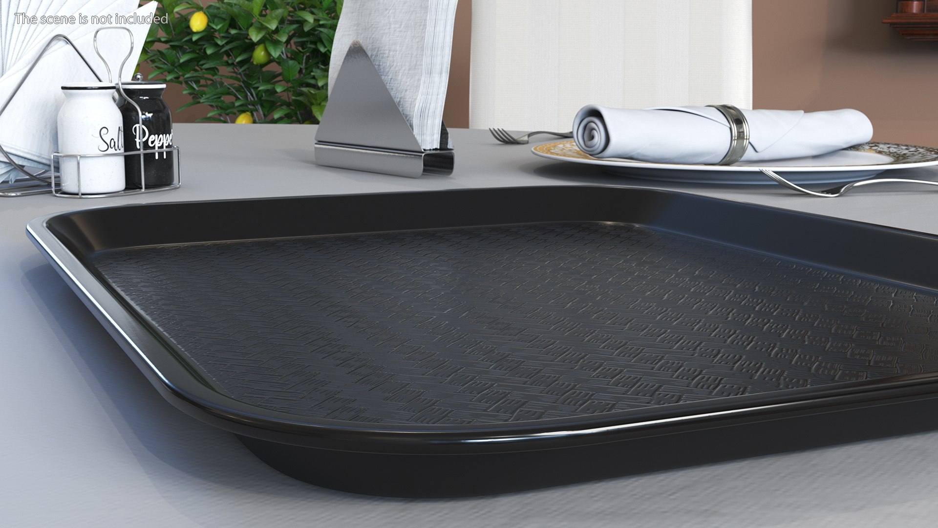 3D Plastic Fast Food Tray Black Model - TurboSquid 1950860