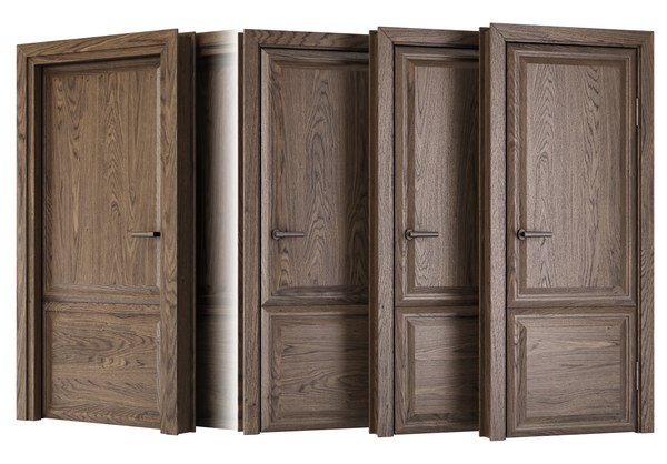 Interior and Exterior Wooden Door Set V7 3D - TurboSquid 2042726