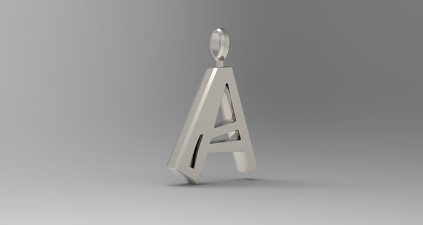 modelo 3d Colgante Letra A Platino - TurboSquid 1898872