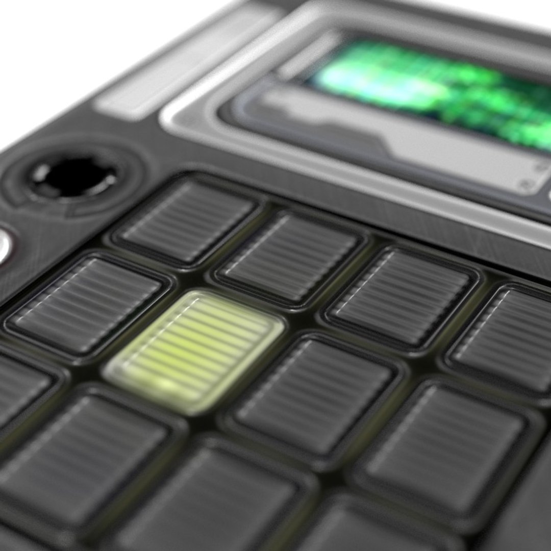 3d Retro Computer Panel Model