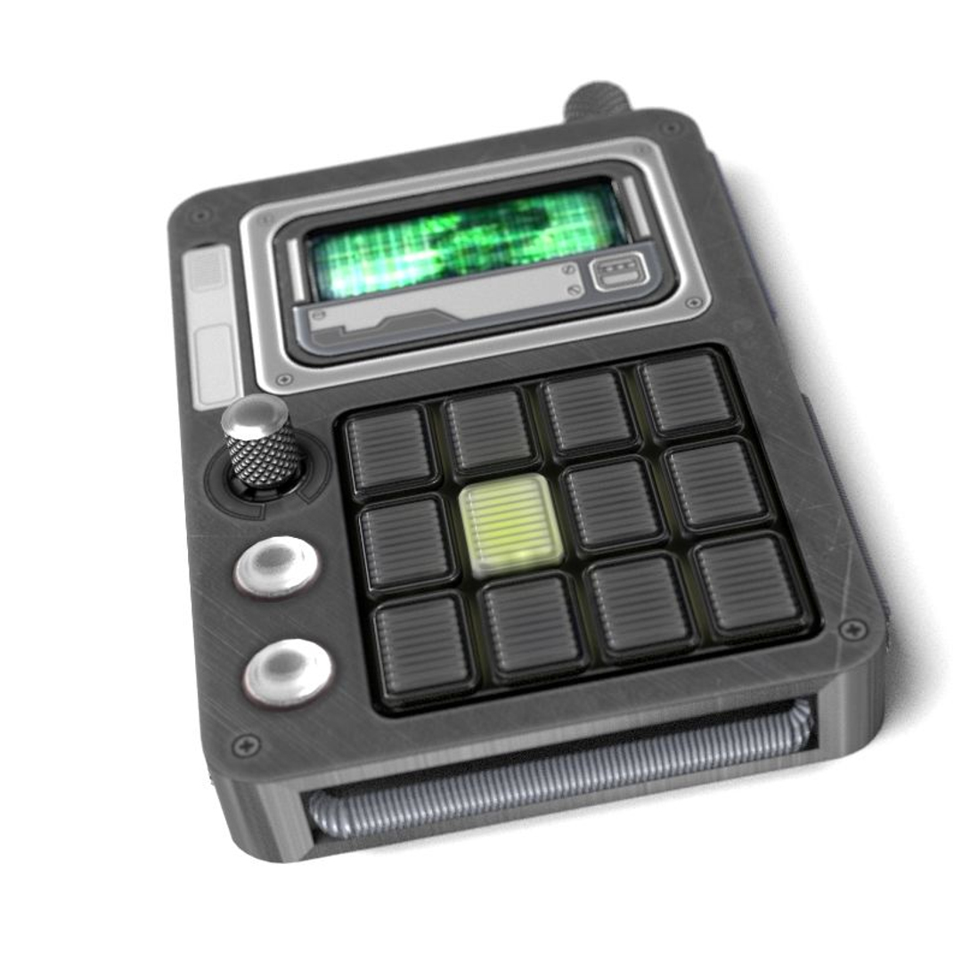 3d Retro Computer Panel Model
