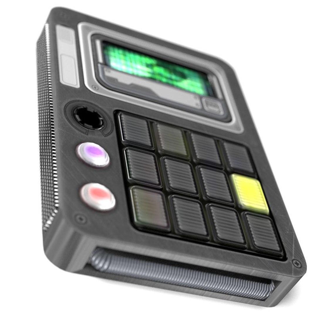 3d Retro Computer Panel Model