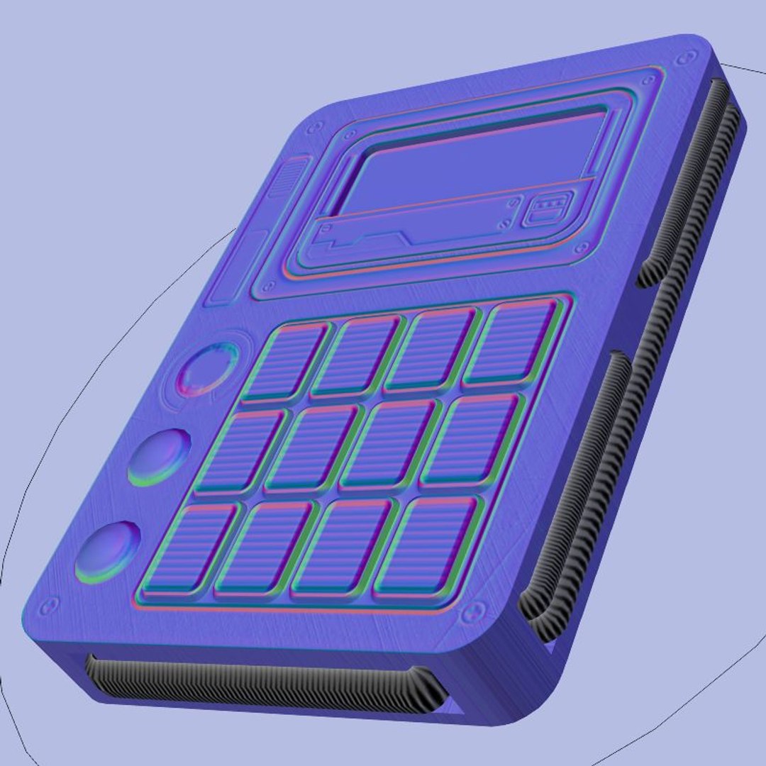 3d Retro Computer Panel Model