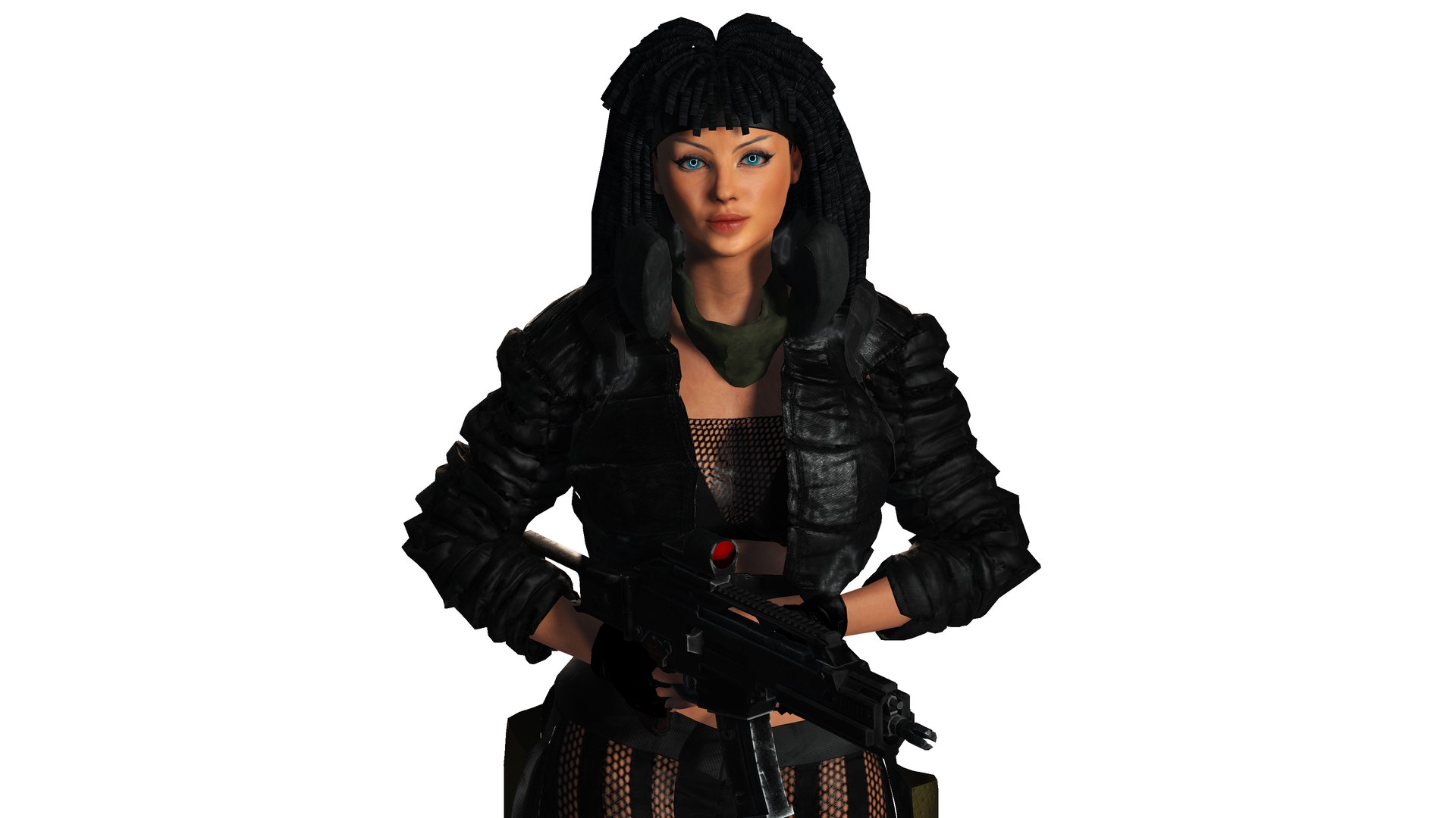 AAA 3D MODEL REALISTIC CHARACTER-FEMALE GUN SHOOTER STREET STYLE 3D ...