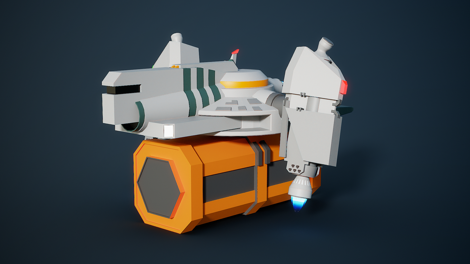 3D 3D Lowpoly Cartoon Cargo Spaceship 02 Rigged PBR Model - TurboSquid ...