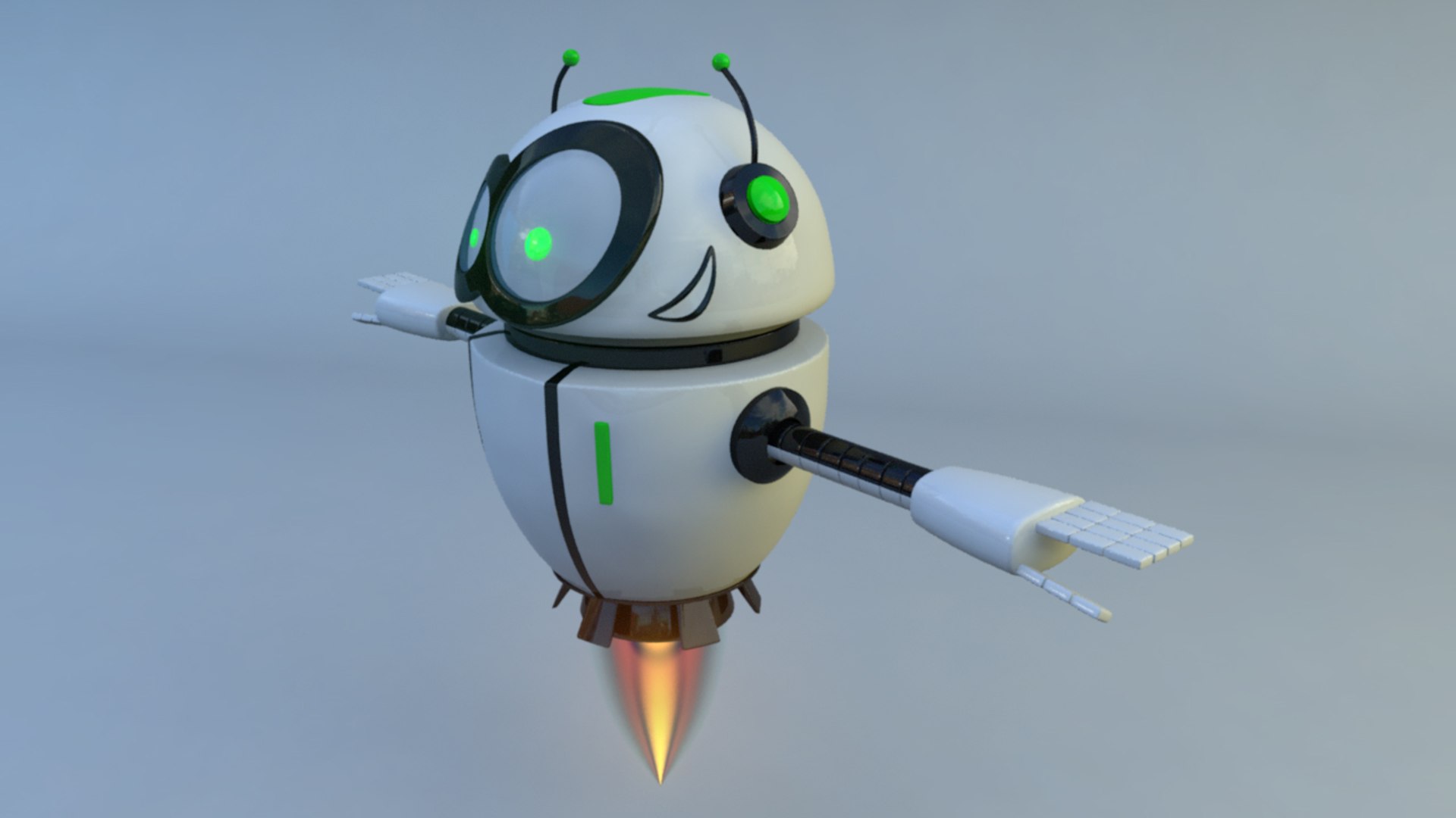 Rigged Flying Robot 3D Model - TurboSquid 1388028