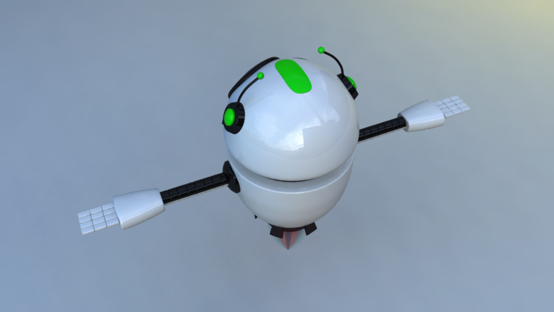 Rigged Flying Robot 3D Model - TurboSquid 1388028