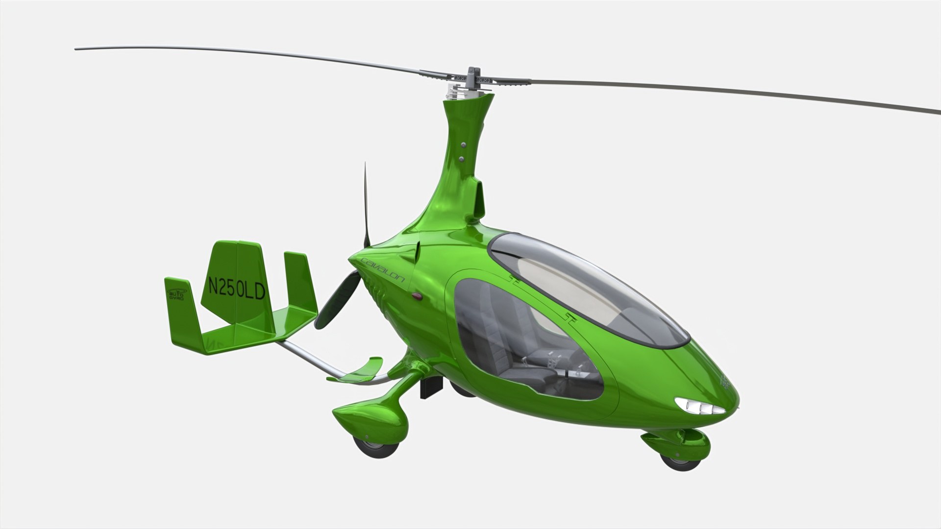 Gyroplane Autogyro Cavalon Green 3D Model - TurboSquid 2111188