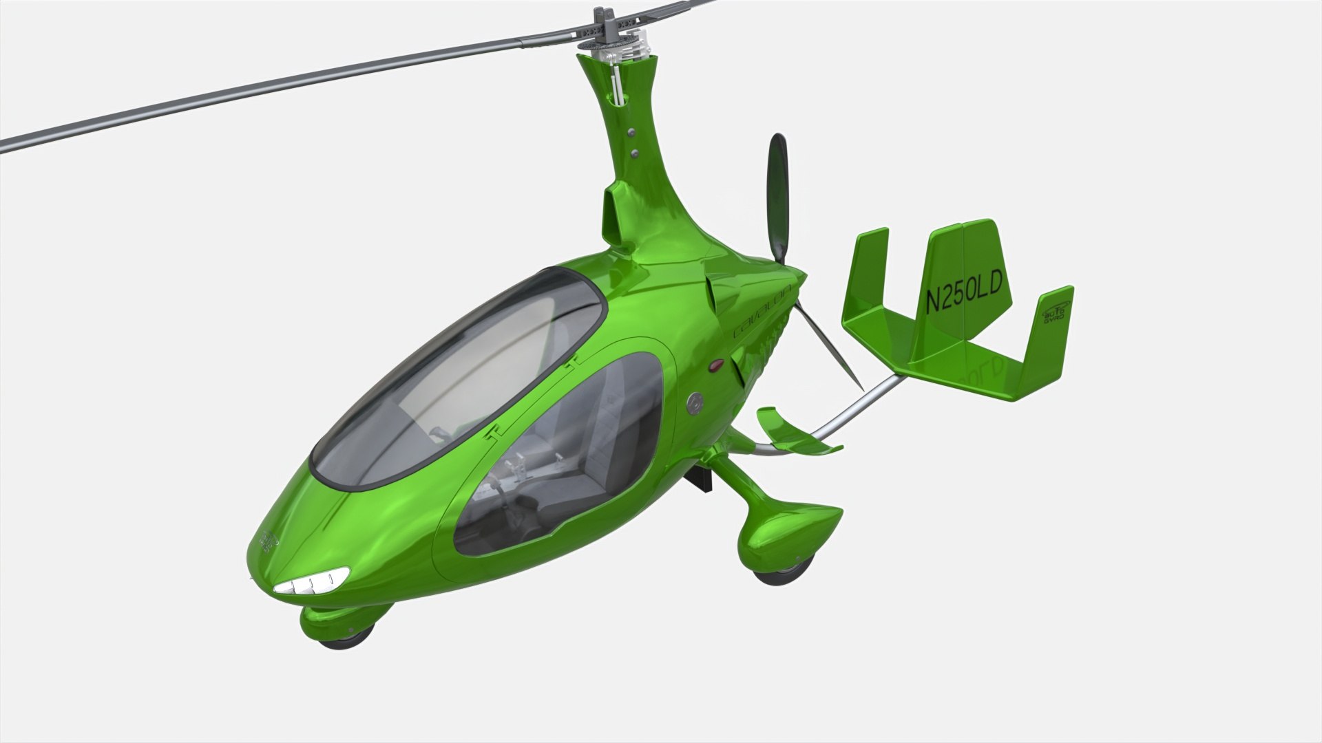 Gyroplane Autogyro Cavalon Green 3D Model - TurboSquid 2111188