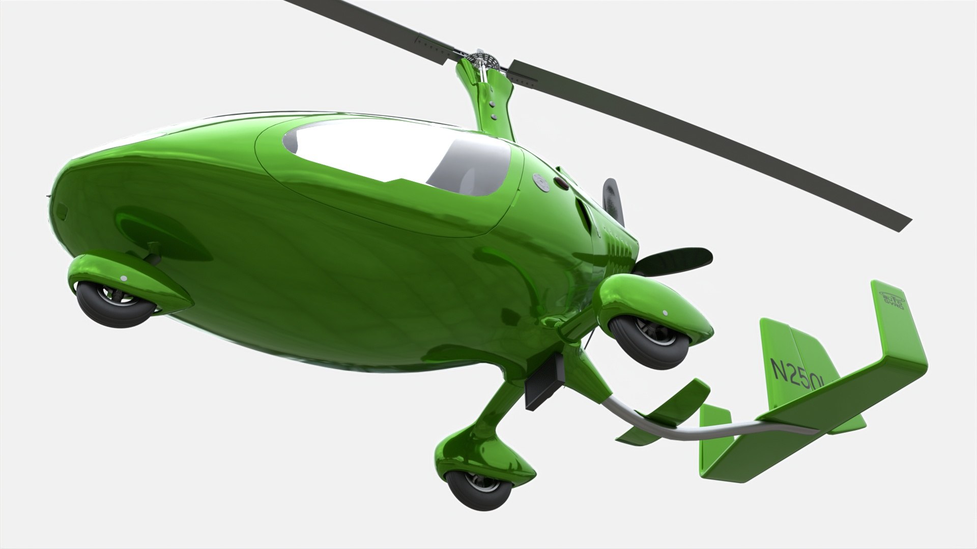 Gyroplane Autogyro Cavalon Green 3D Model - TurboSquid 2111188