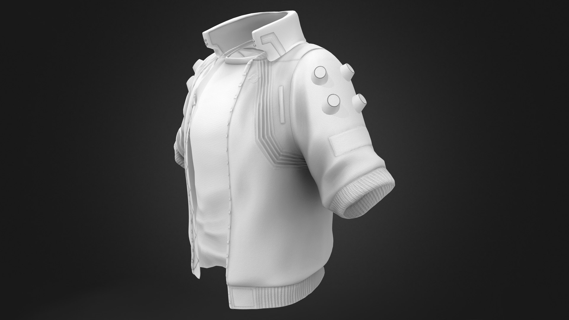 Men Standing Collar Neon Collar Cyberpunk Crop Jacket and Tshirt 3D ...