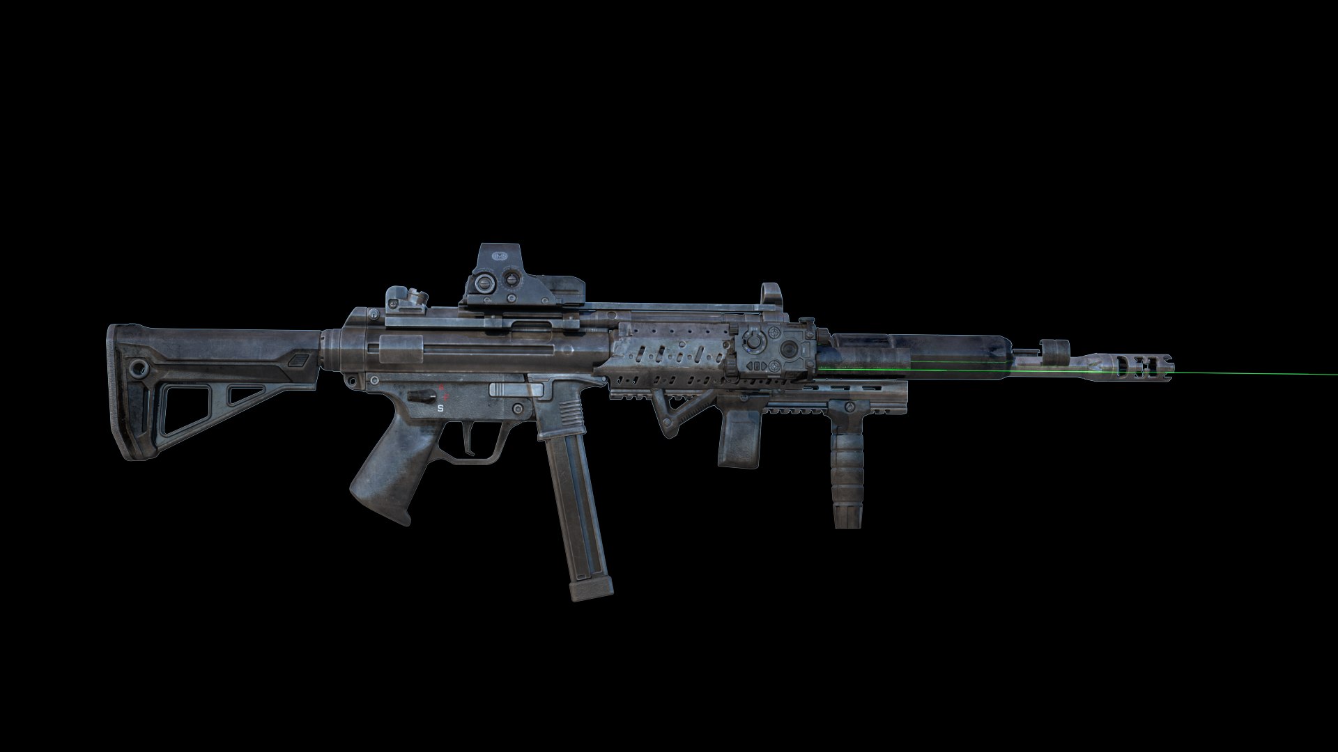 武器 机 步枪 侧 模型 瞄准 弹药 激光 冲锋枪 下一代3D模型 - TurboSquid 2329162