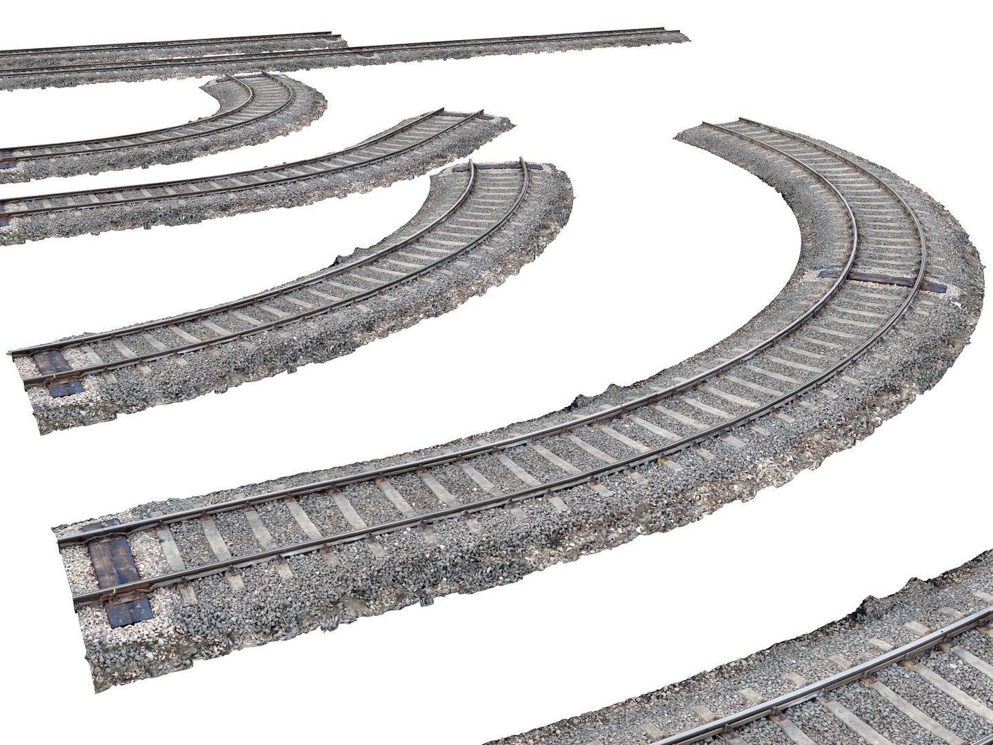 Railroad Tracks Pack 8 3D Model - TurboSquid 1273282